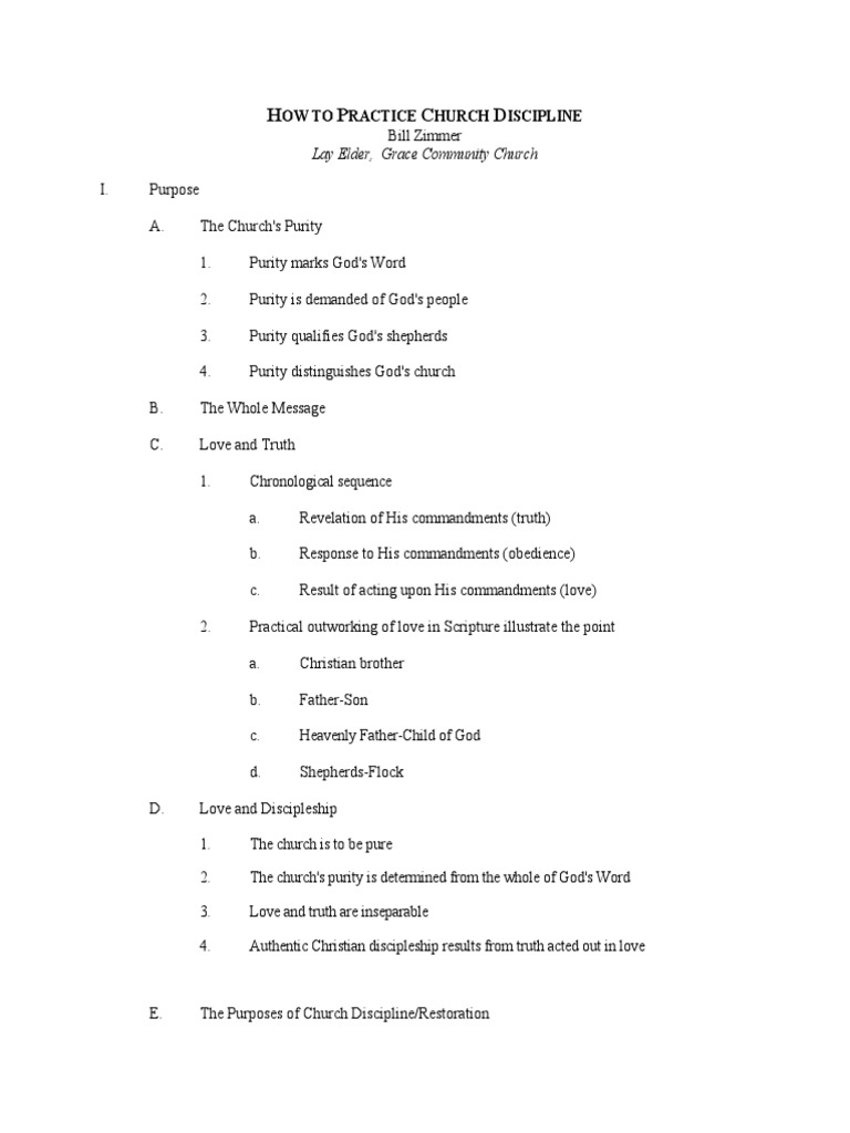 Church Discipline | PDF