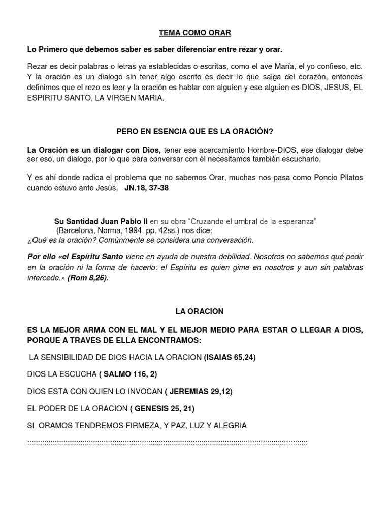 Tema Como Orar | PDF | Perdón | Oración