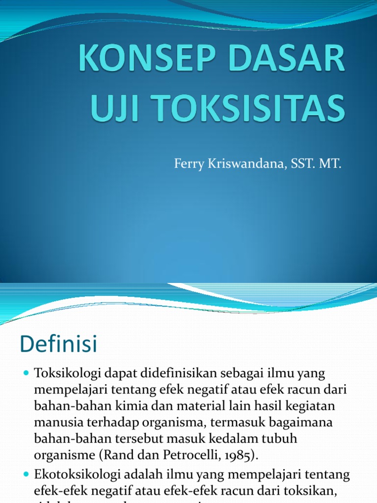 Konsep Dasar Uji Toksisitas | PDF