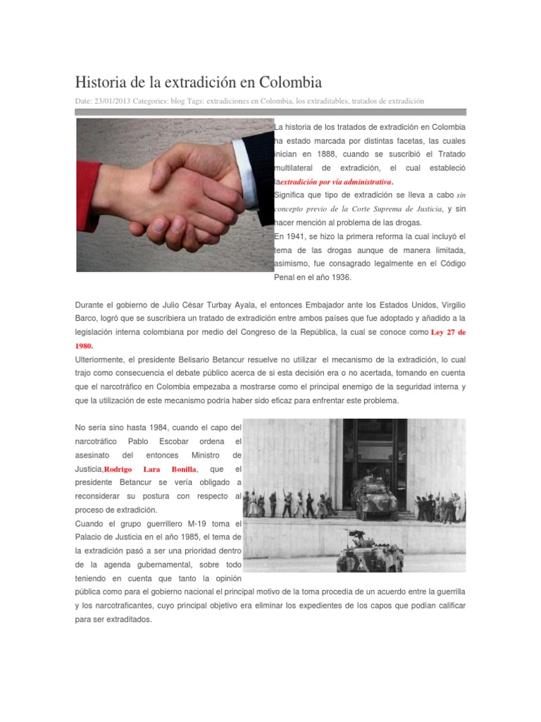 Historia de La Extradición en Colombia | PDF | Extradición | Colombia