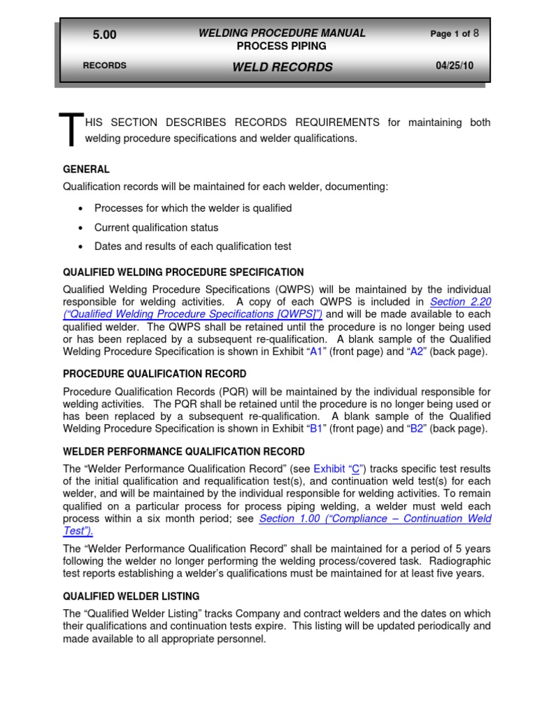Welding Procedure & Records Guide | PDF