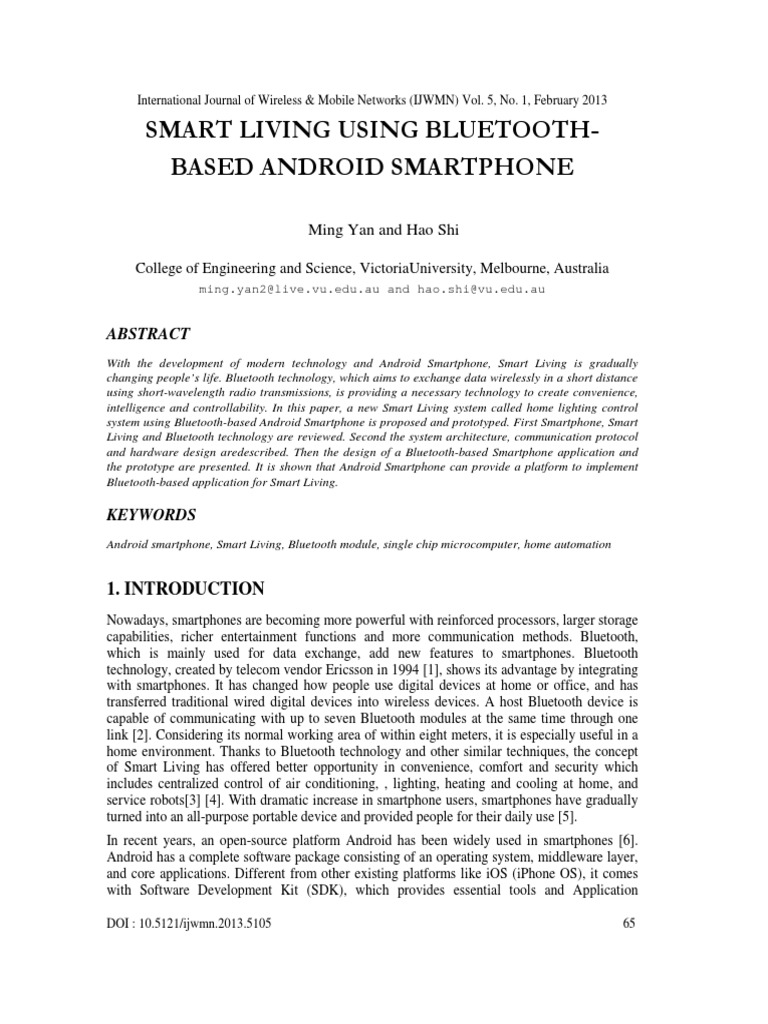 Smart Home Automation Using Android | PDF | Bluetooth | Android ...