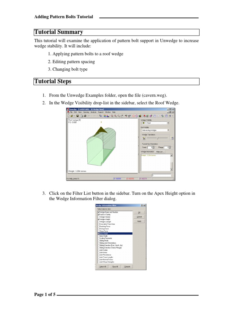 Unwedge Pattern Bolts PDF | PDF | Graphical User Interfaces | Software