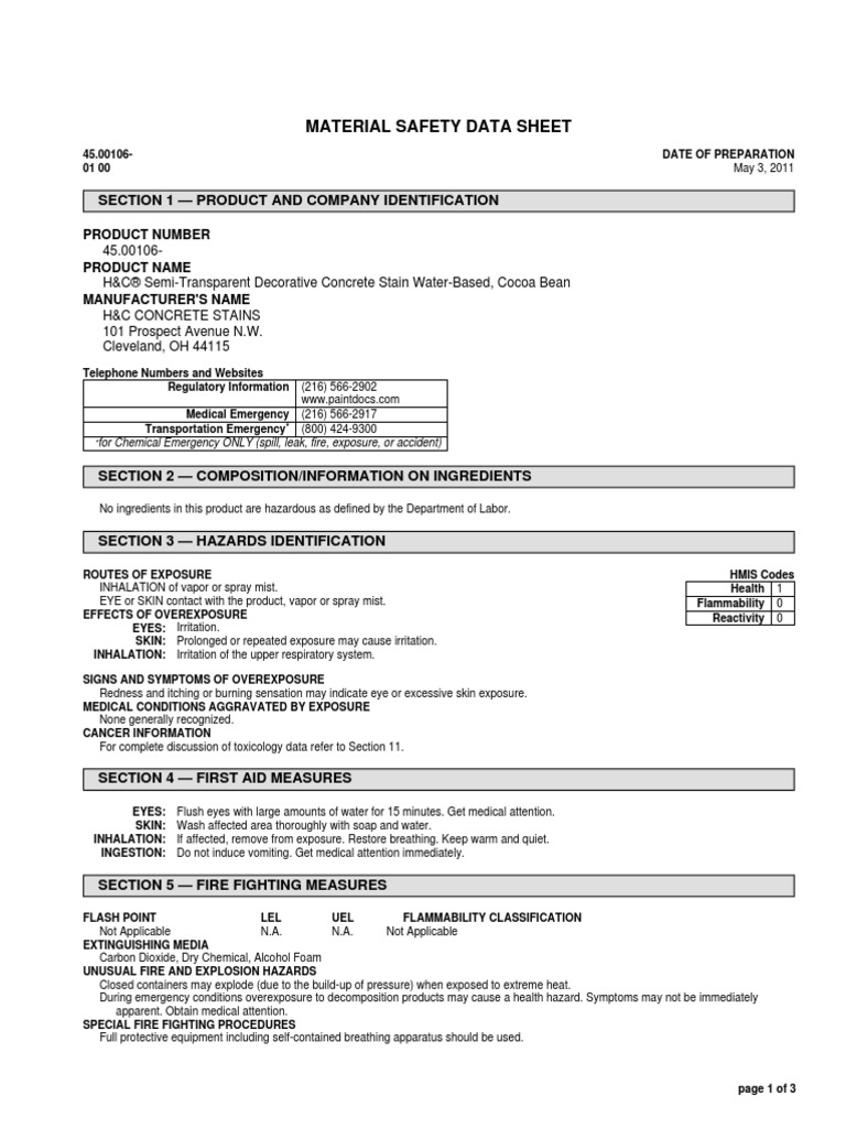 Msds Cocoa Beans - Hsihhugs | PDF | Volatile Organic Compound ...