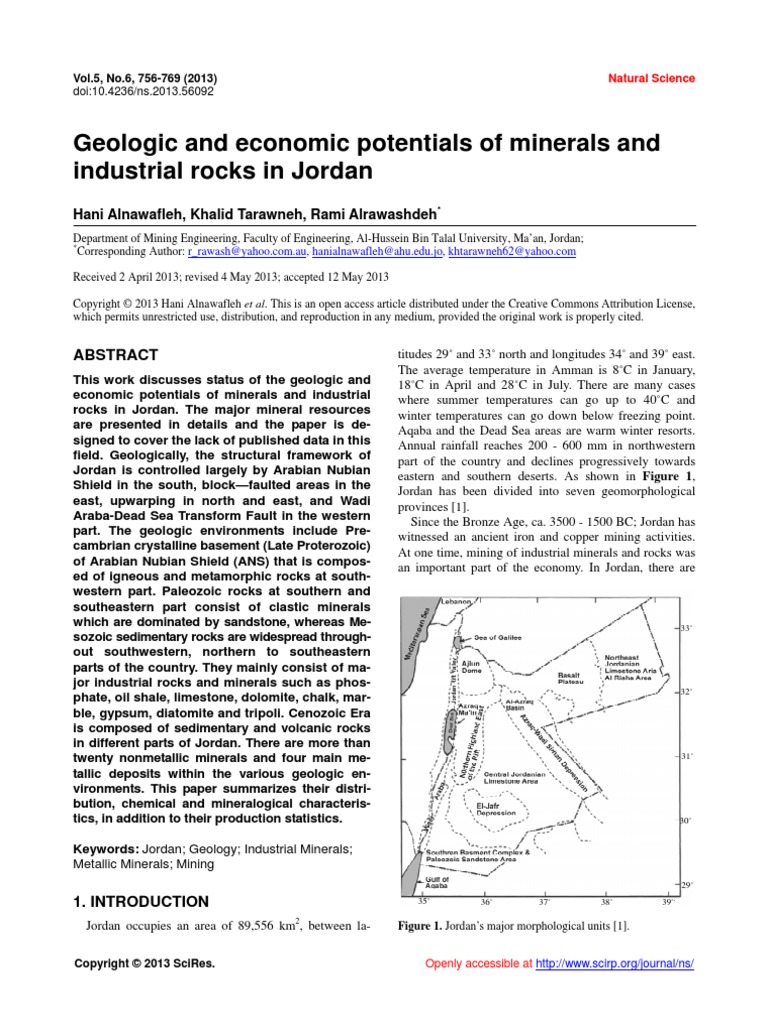 Potential Geologic in Jordan | PDF | Basalt | Rock (Geology)