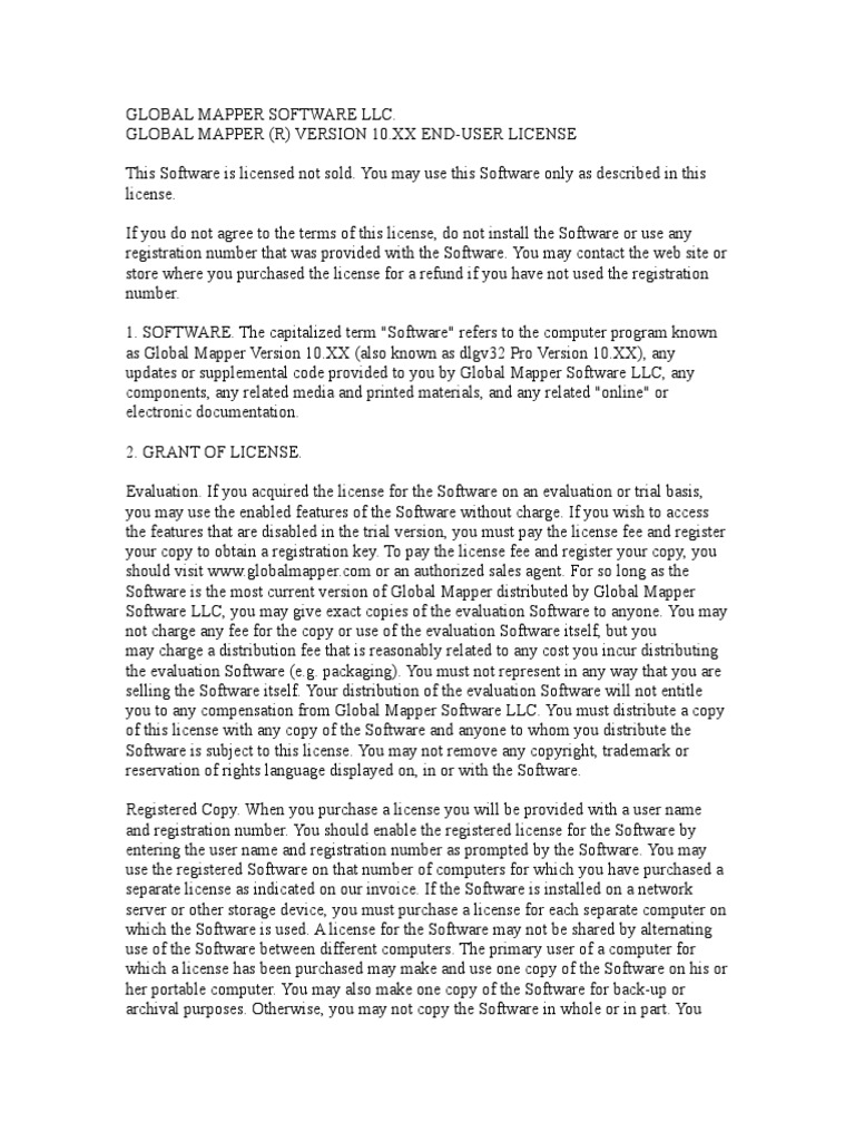 Global Mapper | PDF | License | Limited Liability Company