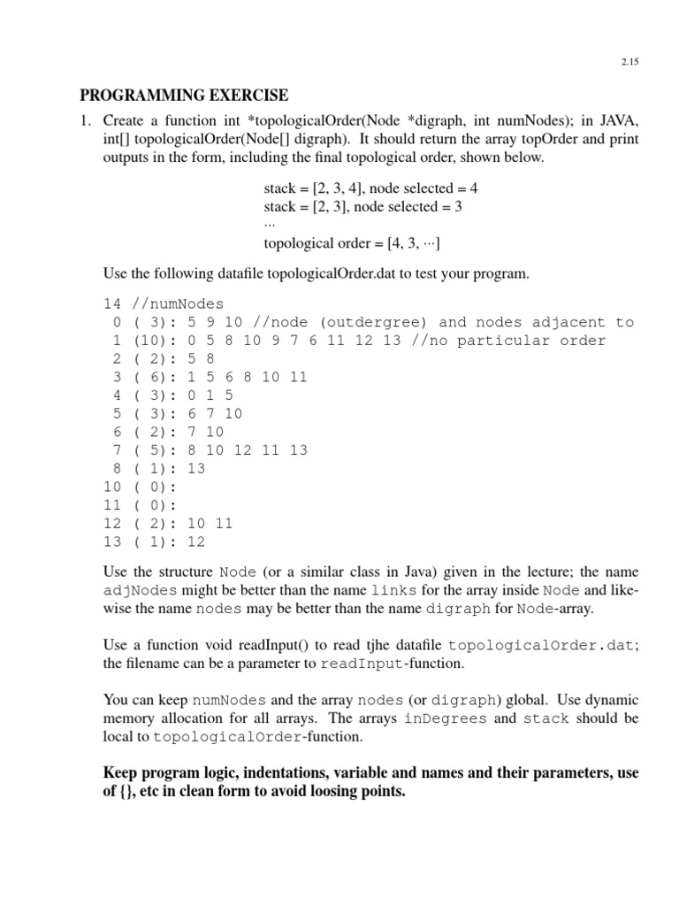 Java Topological Sort Function Guide | PDF