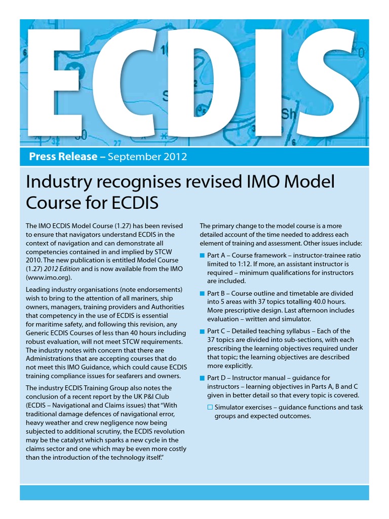 Revised IMO ECDIS Model Course 2012 | PDF | Navigator | Competence ...