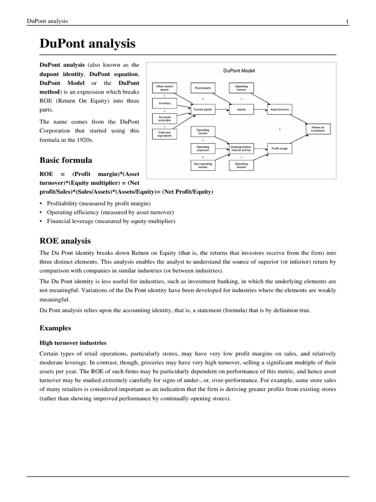 DuPont Analysis | PDF | Equity Securities | Market (Economics)