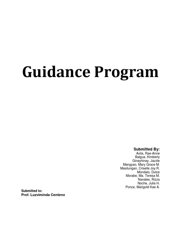 Guidance Program | School Counselor | Secondary School