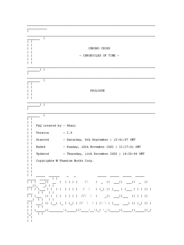 Chrono Cross Guide | PDF | Square (Company) Games | Role Playing Video Games