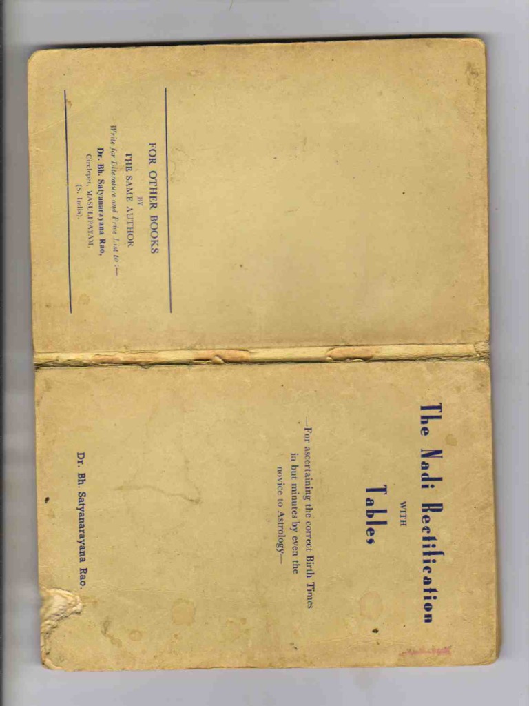 Nadi Rectification With Tables (Read Description For Download BUtton) | PDF