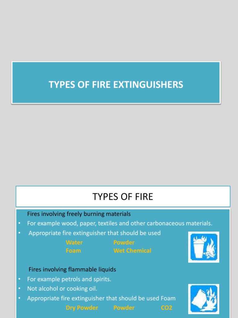 Types of Fire Extinguishers | PDF | Sodium Bicarbonate | Materials