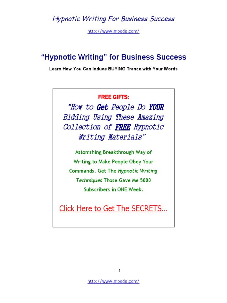 Hypnotic Writing | PDF