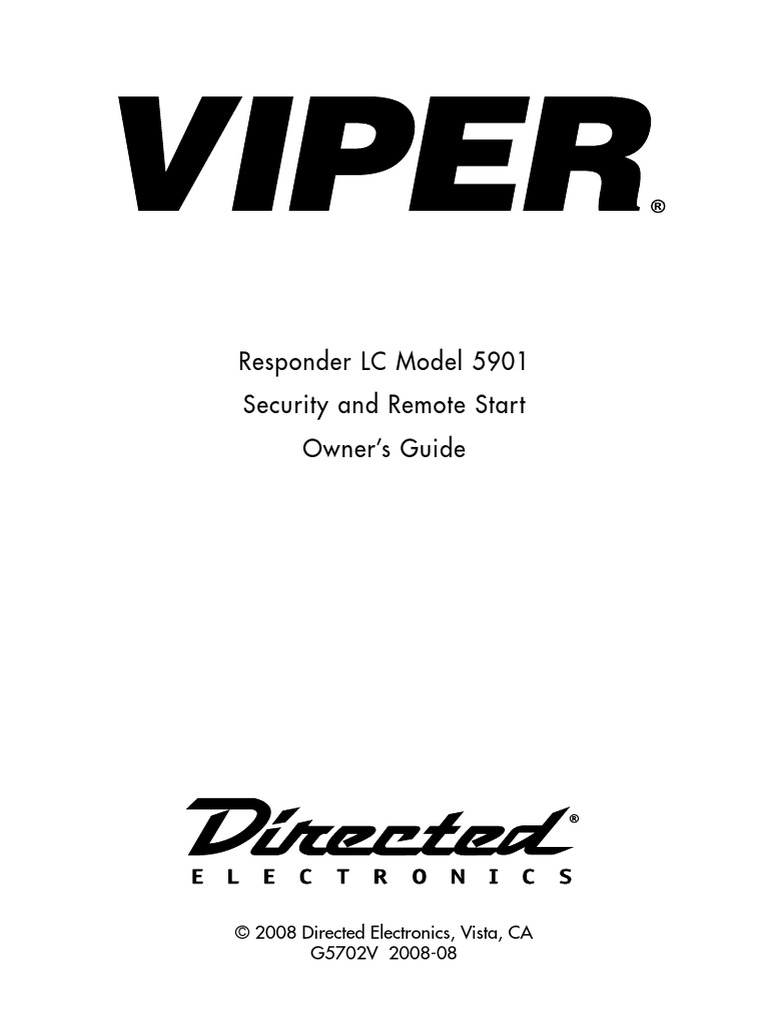 Viper 5901 Owners Guide | PDF | Electromagnetic Interference | Menu ...