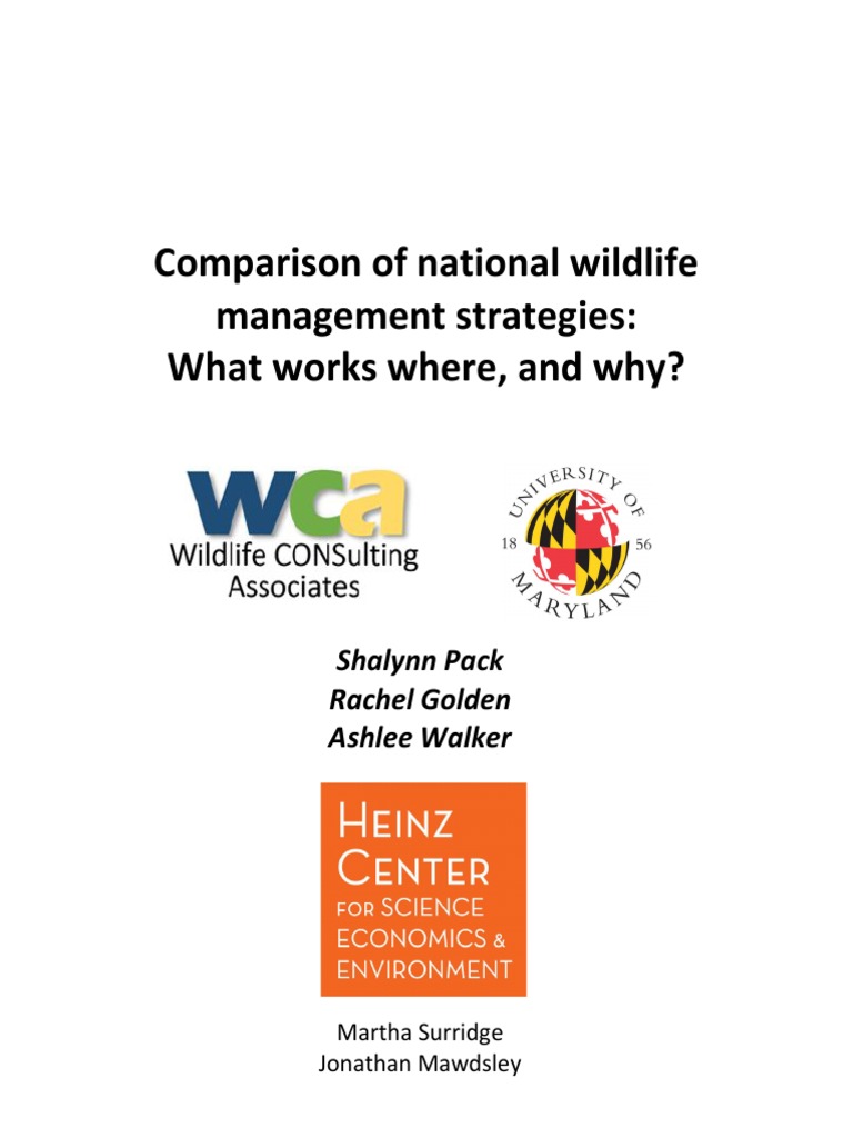 Comparison of National Wildlife Strategies, What Works Where and Why ...