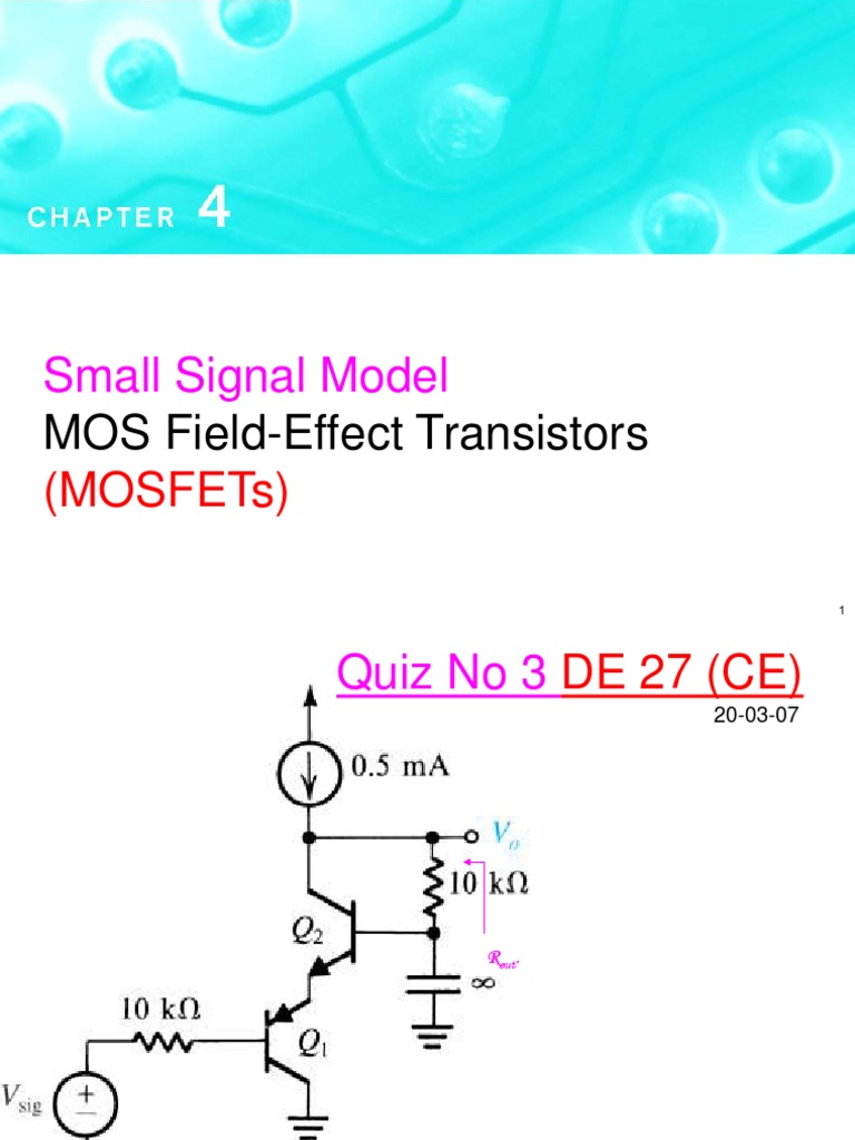 Small Signal Model for MOSFETs | PDF | Mosfet | Field Effect Transistor