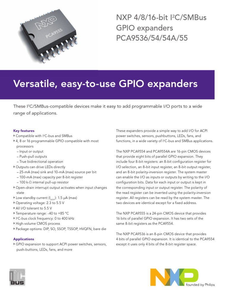 Pca9536 Pca9554 Pca9554a Pca9555 | PDF | Electronic Circuits | Electronics