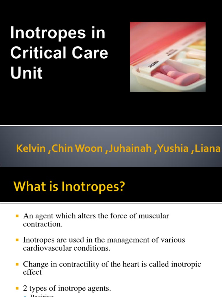 Inotropes in Critical Care Unit | PDF | Shock (Circulatory) | Heart