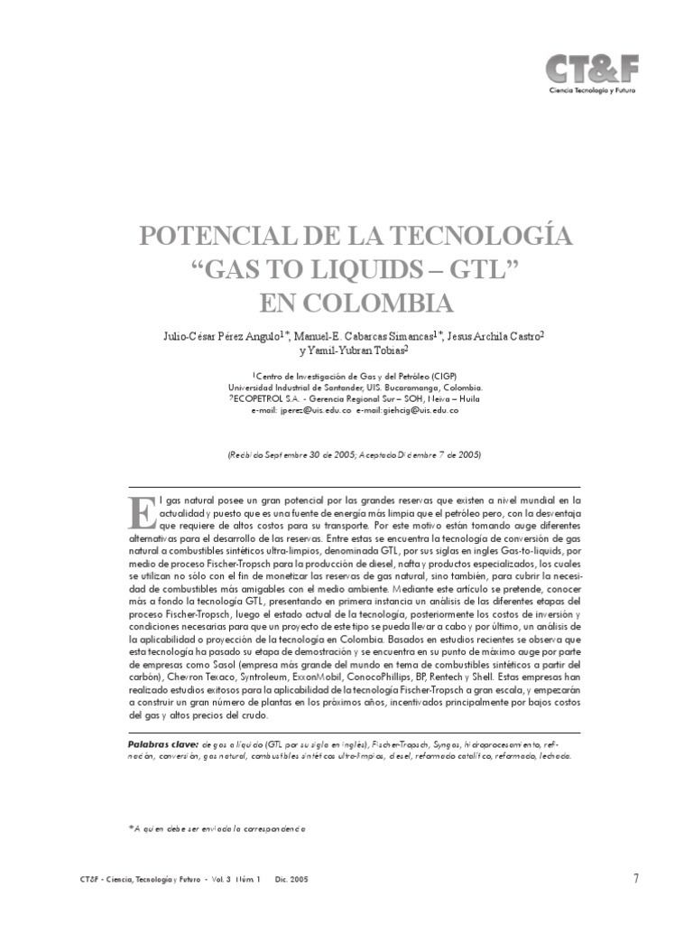 Gas To Liquids - GTL | PDF | Catálisis | Gas natural licuado