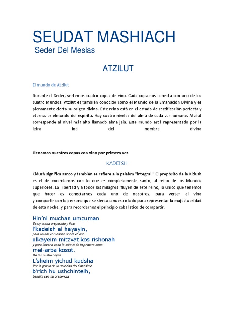 Seudat Mashiach | PDF | Shabat | Bendición