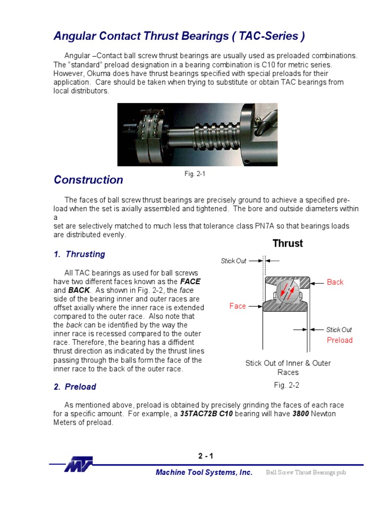 Thrust Bearing Installation Guide | PDF | Bearing (Mechanical) | Nut ...