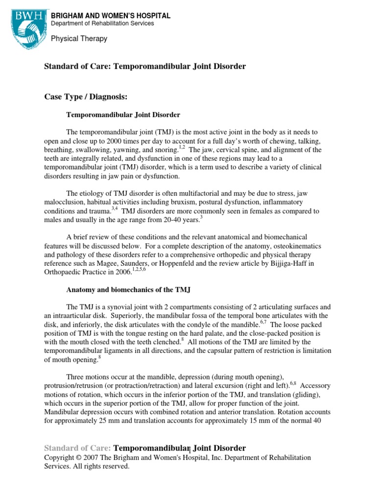 TMJ Disorder | PDF | Clinical Medicine | Human Anatomy