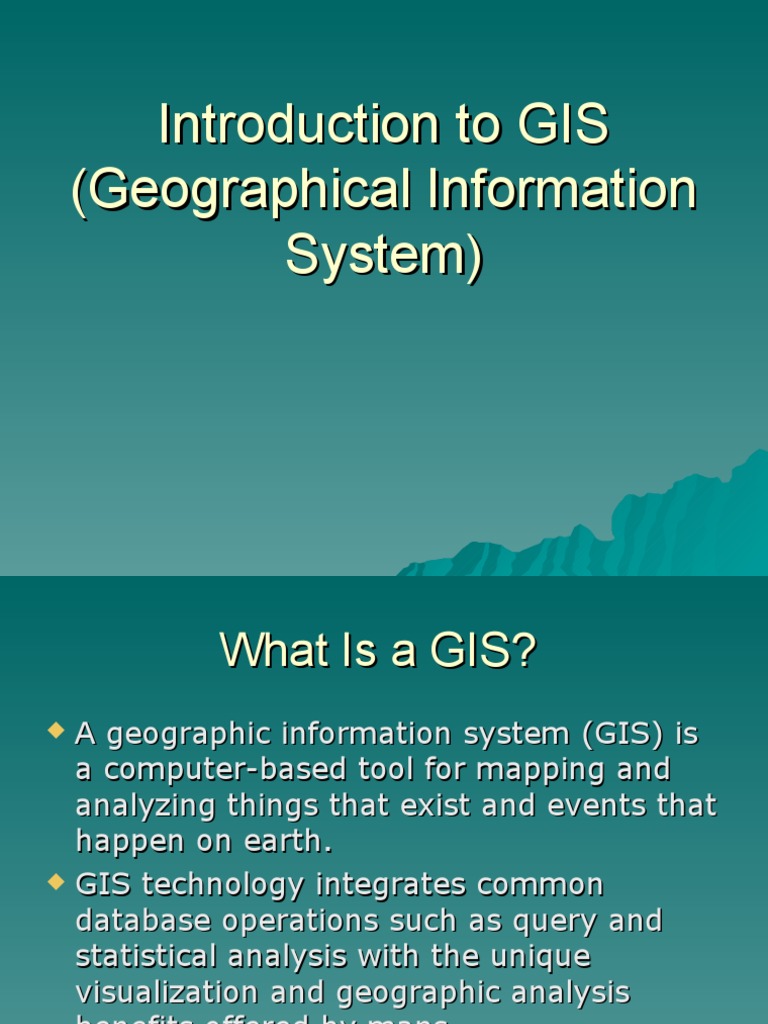 Introduction To GIS (Geographical Information System) | PDF ...