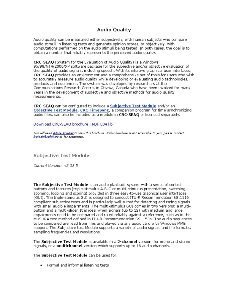 Audio Quality | PDF | Digital Audio | Codec