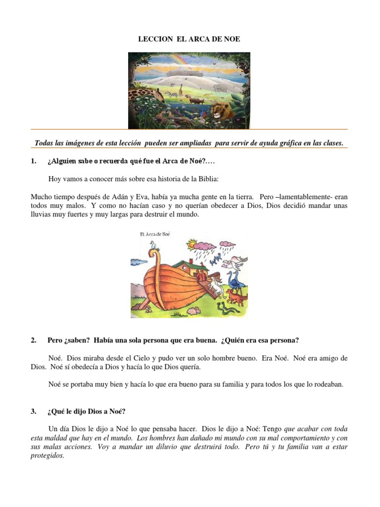 Historia del Arca de Noé para Niños | PDF | Noé | Arca de Noé