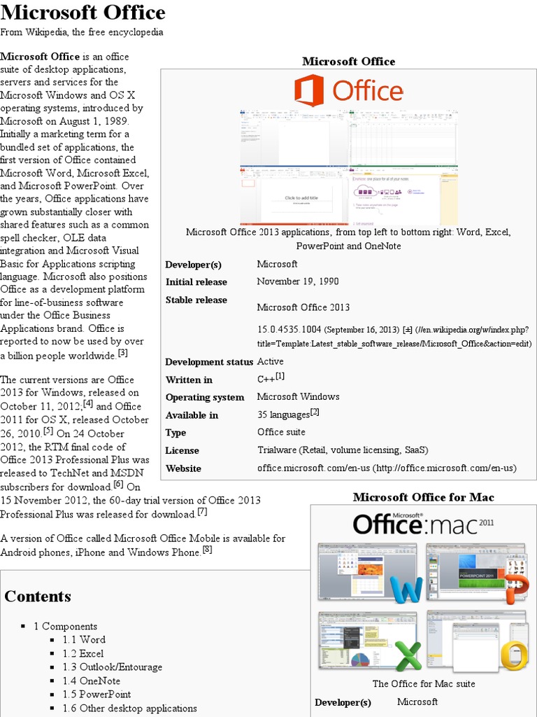 Microsoft Office - Wikipedia, The Free Encyclopedia | PDF | Microsoft ...