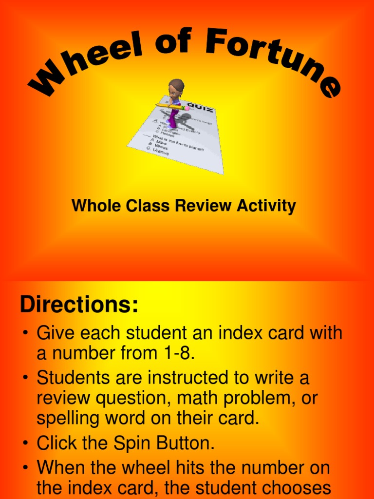 Wheel of Fortune Revision Game | PDF | Sports & Recreation