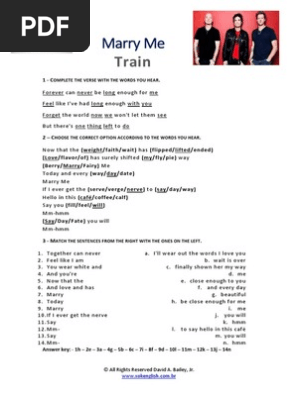 Marry Me Train Lyrics
