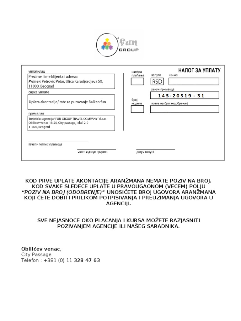 Primer Uplatnice | PDF