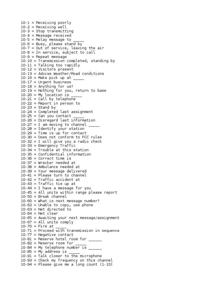 Radio Codes | PDF