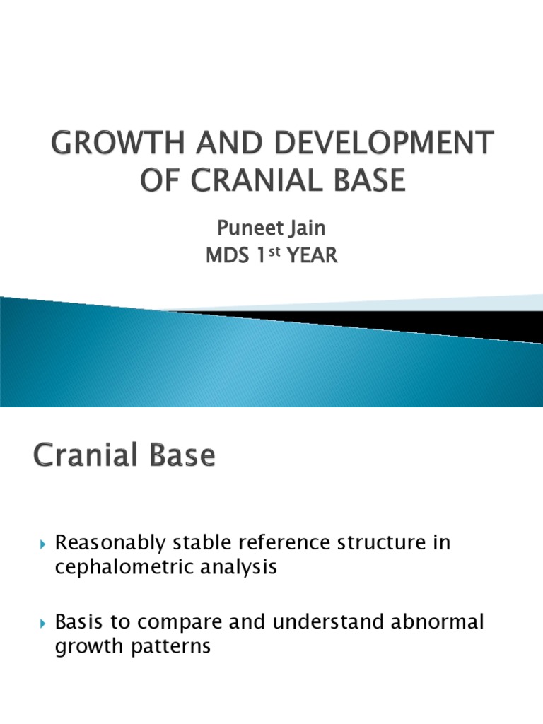 Growth and Development of Cranial Base | PDF | Skull | Musculoskeletal ...