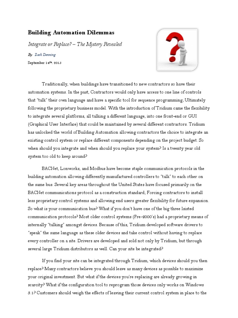 Building Automation Dilemmas | PDF | Building Automation | Automation