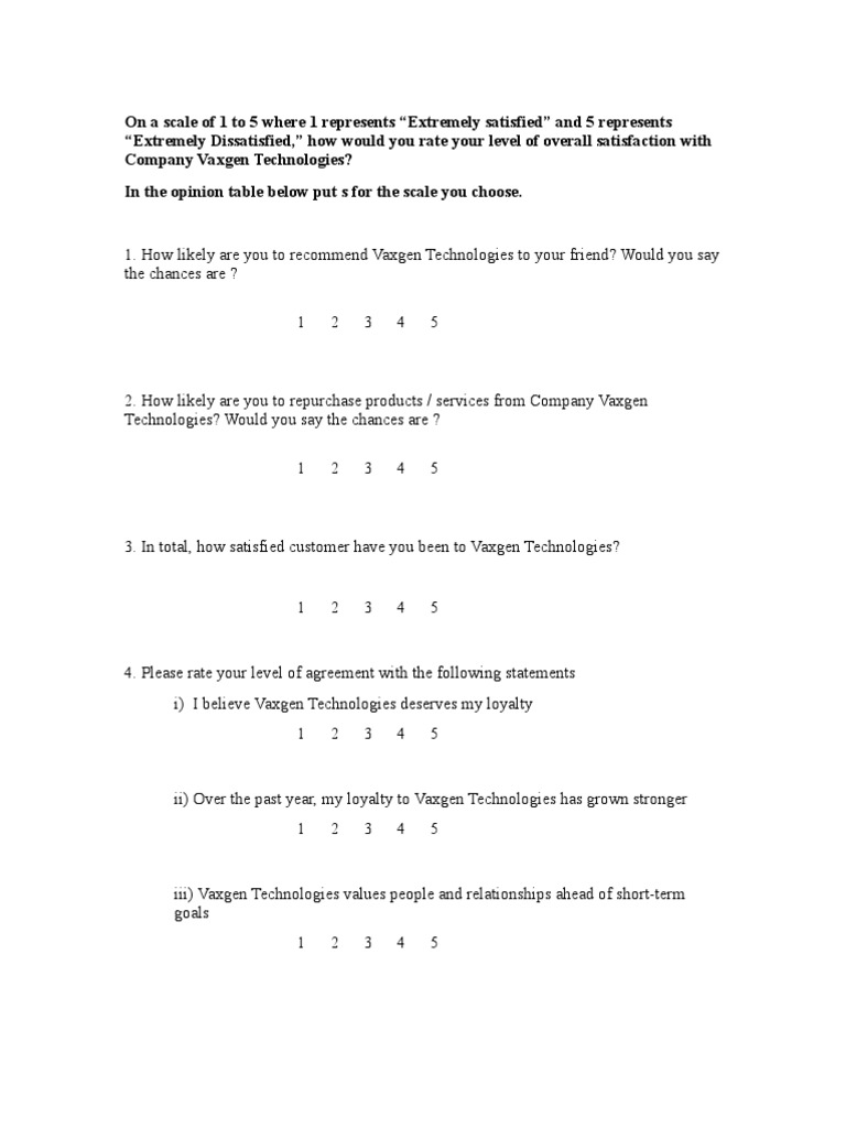Customer Satisfaction with Vaxgen Technologies | PDF