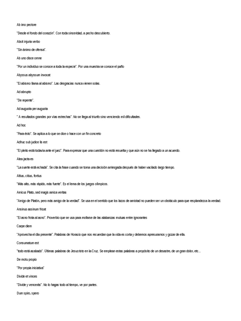 Expresiones Latinas y Modismos Españoles | PDF | Vejez | Amor