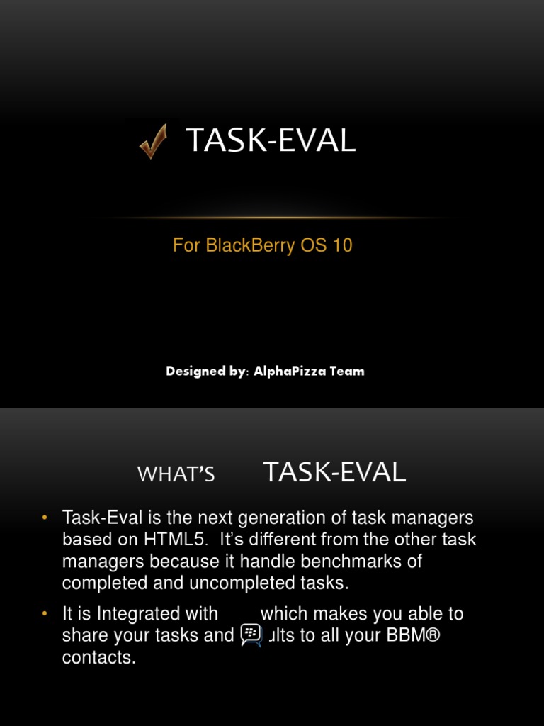 Task-Eval: For Blackberry Os 10 | PDF | Career & Growth | Computers