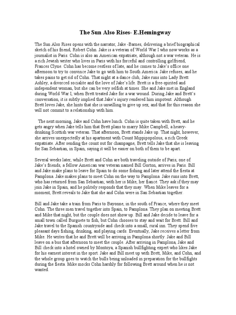 The Sun Also Rises | PDF