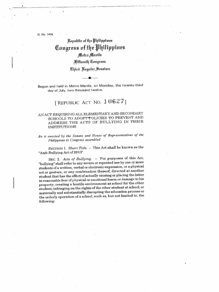 Ra 10627 | PDF