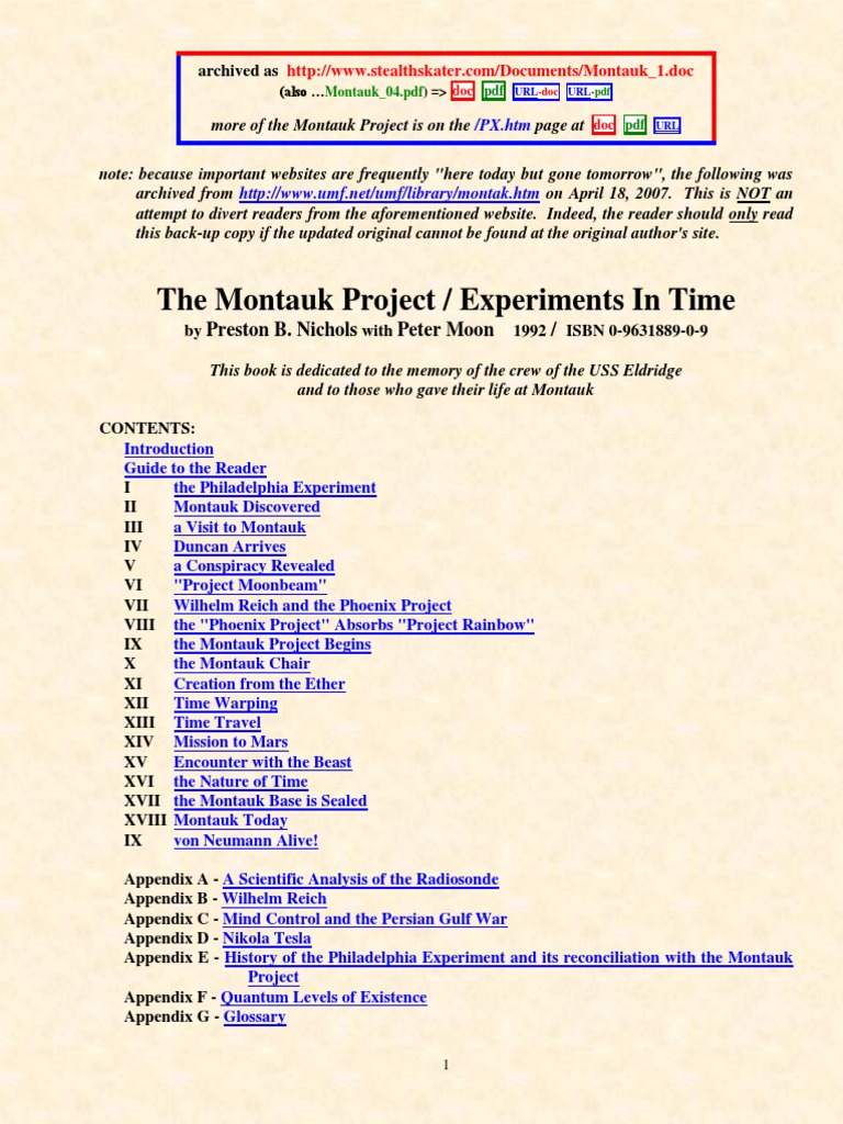 The Montauk Project | PDF