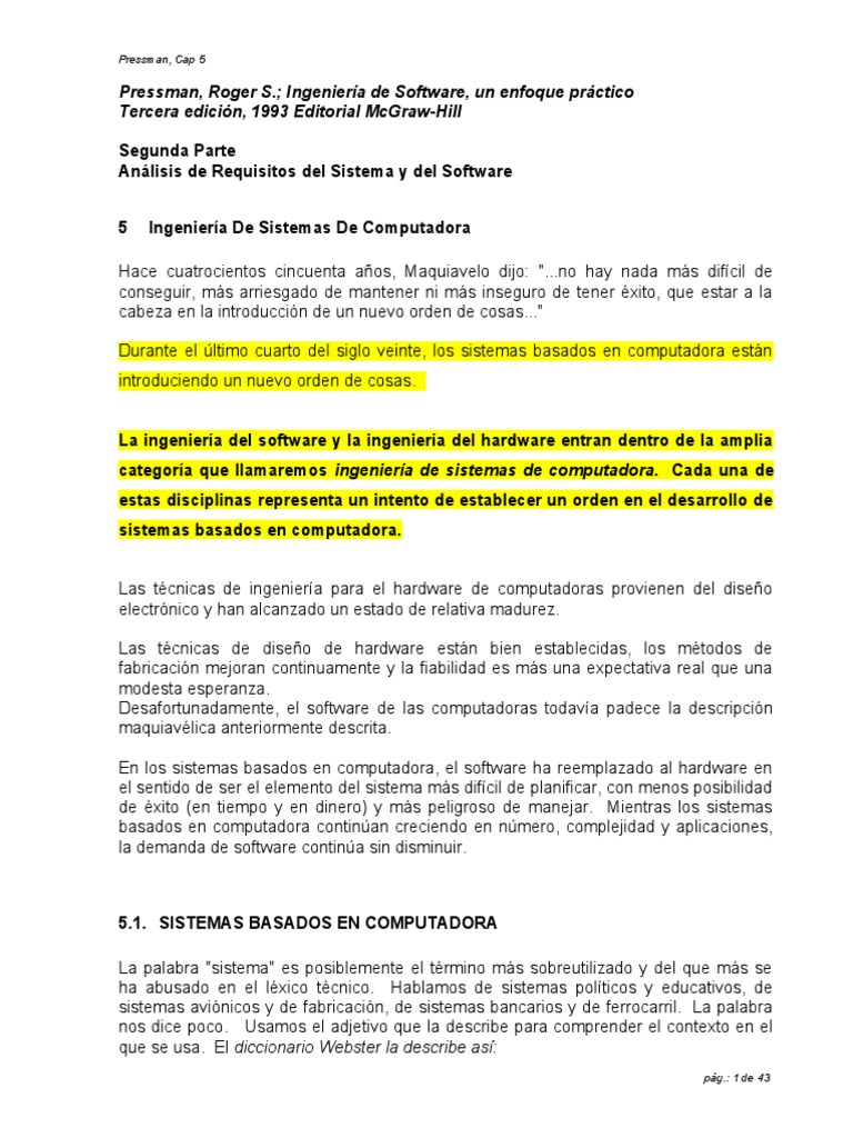 Pressman Cap5 | PDF | Ingeniería de software | Software
