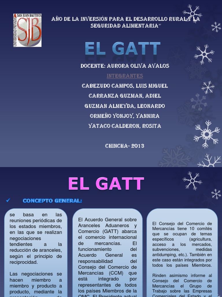 El Gatt | PDF | Acuerdo General sobre Aranceles Aduaneros y Comercio ...