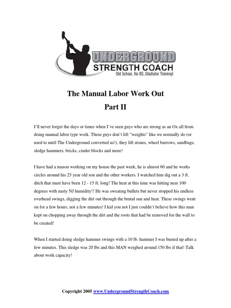 Manual Labor - Guide | PDF | Physical Fitness | Sports