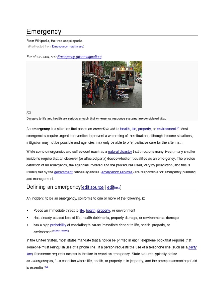 Defining An Emergency | PDF | Emergency | Public Safety