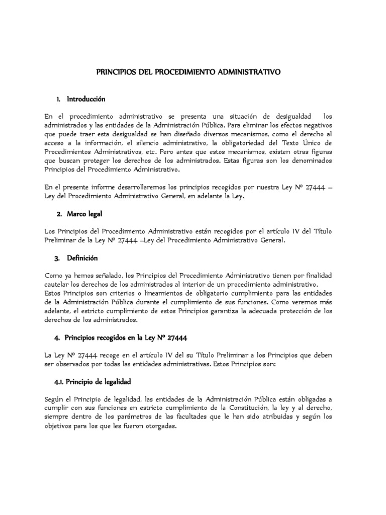 Principios Del Procedimiento Administrativo | PDF | Evidencia (ley) | Verdad