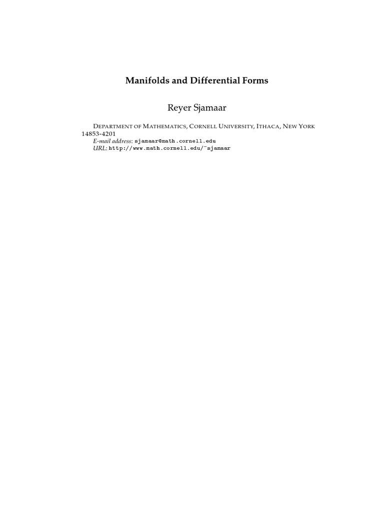 Manifold and Differential Forms | PDF | Differential Form ...