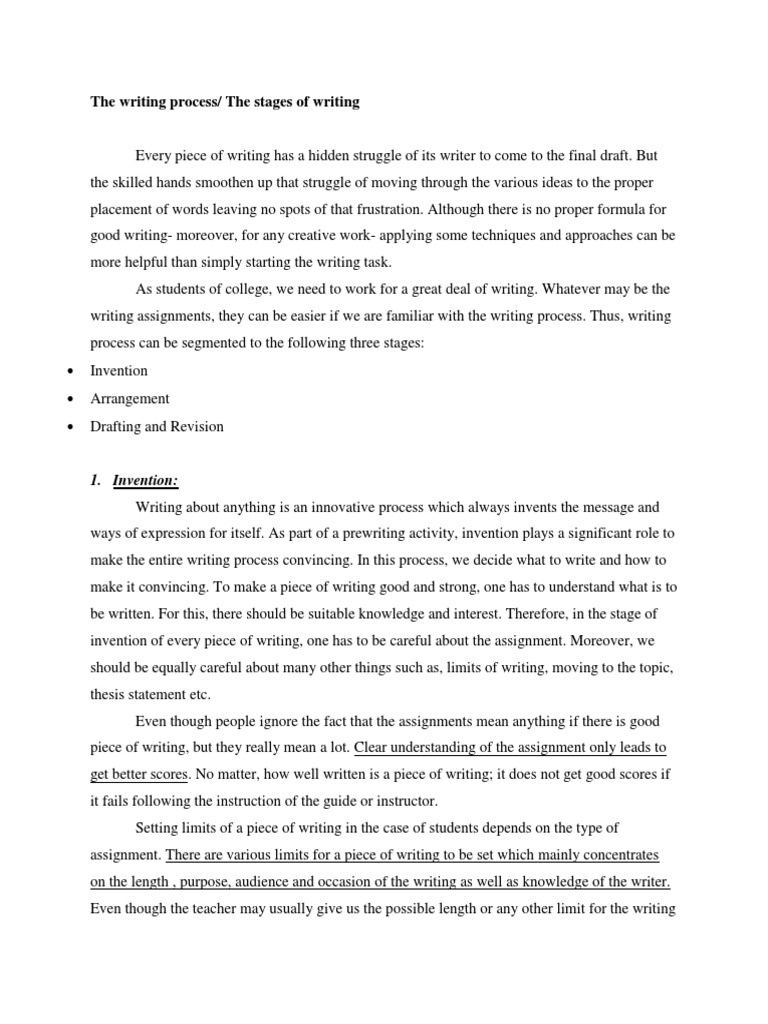 Stages of Writing | PDF | Essays | Question